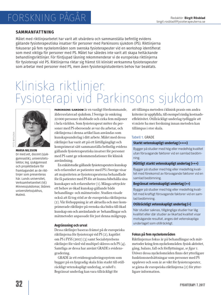 Forskningpagar - Fysioterapi - 7 17 1 1 | PDF