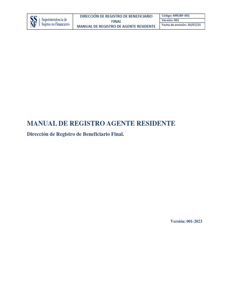 Manual de Registro de Agente Residente | PDF | Abogado | ciberespacio