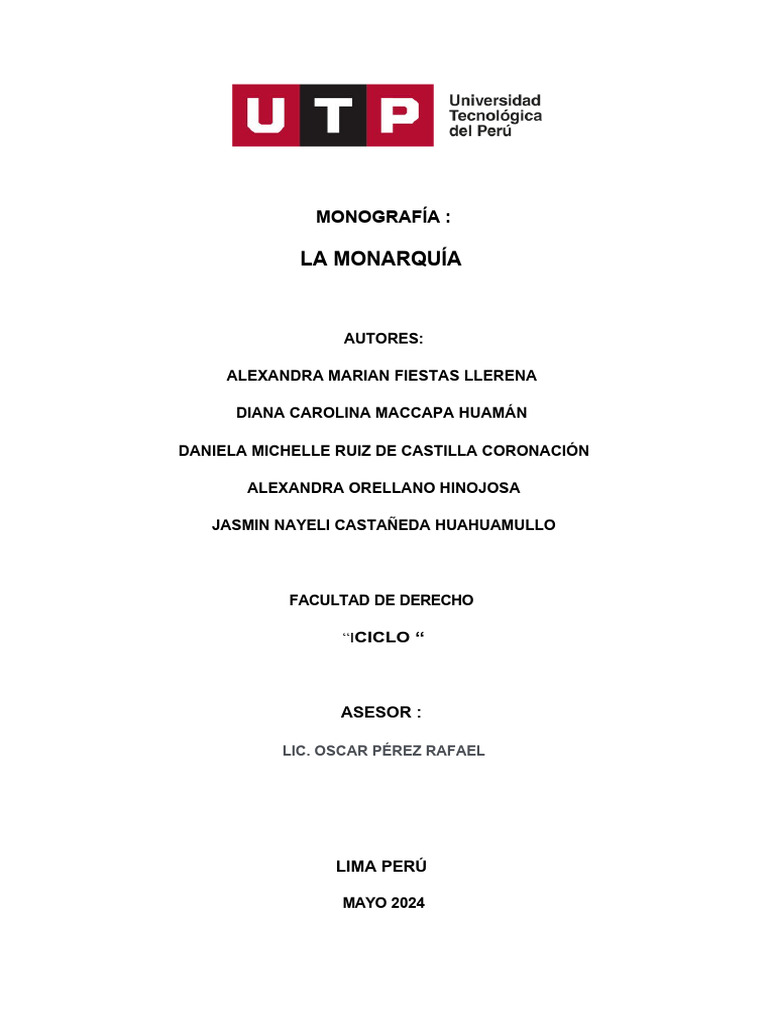 Monografia Monarquia | PDF | Monarquía | Monarca