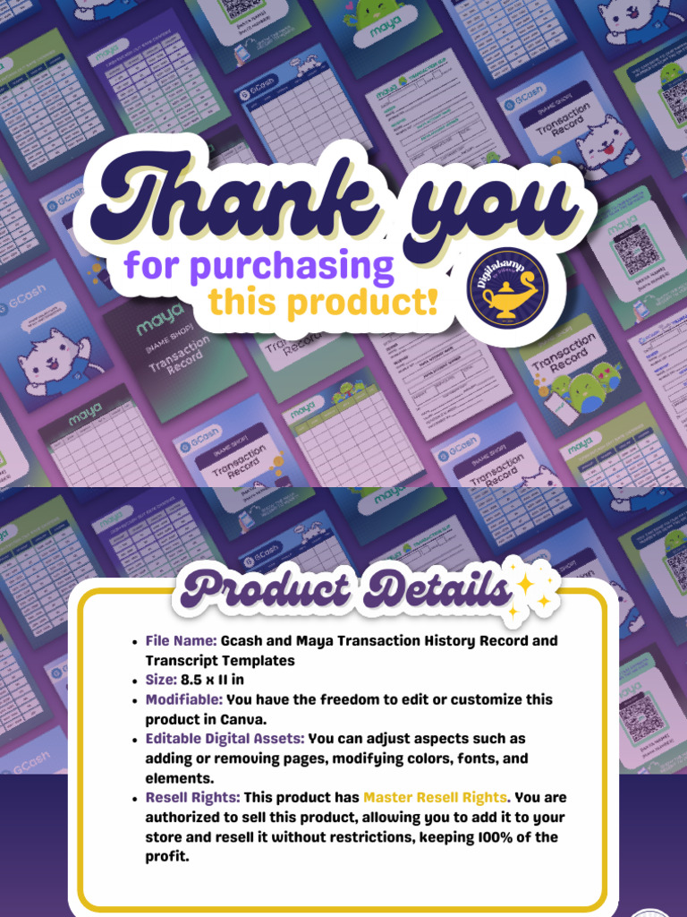 Gcash and Maya Transaction Record Tracker Templates | PDF