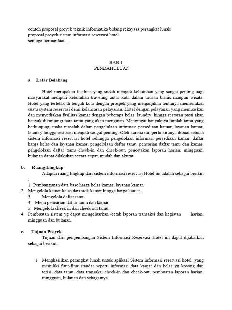 Contoh Proposal Proyek Teknik Informatika Pdf