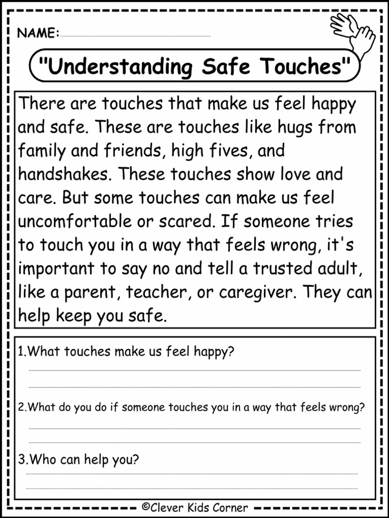 Child Abuse Prevention Reading Comprehension Passages For K-2 | PDF