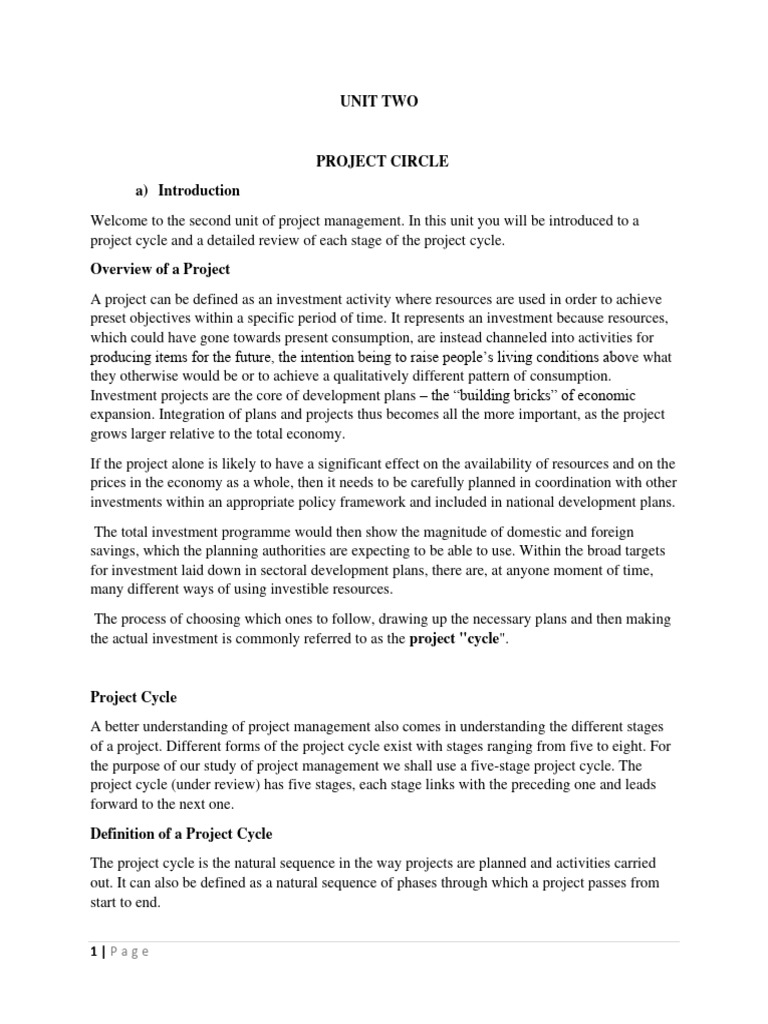UNIT TWO - Project Circle | PDF | Evaluation | Feasibility Study UNIT TWO - Project Circle | PDF | Evaluation | Feasibility Study