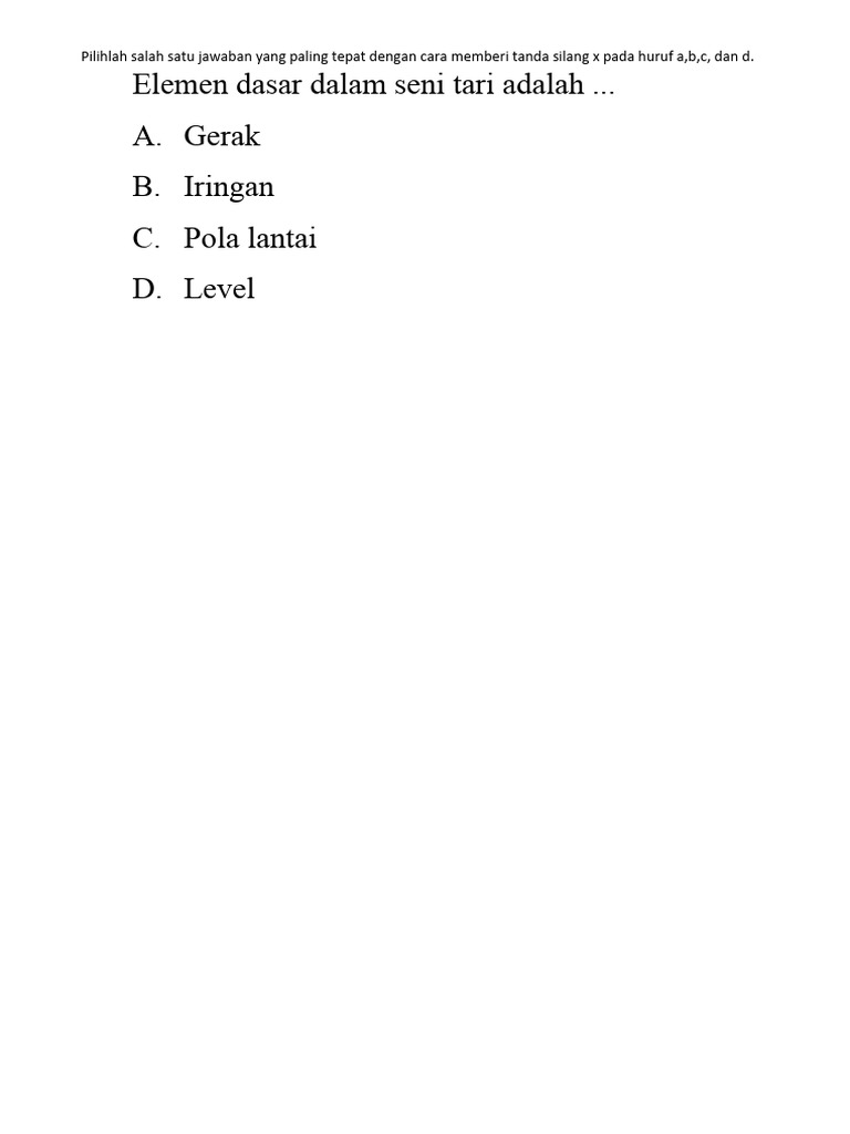 Soal PTS Seni Budaya Kelas VII | PDF