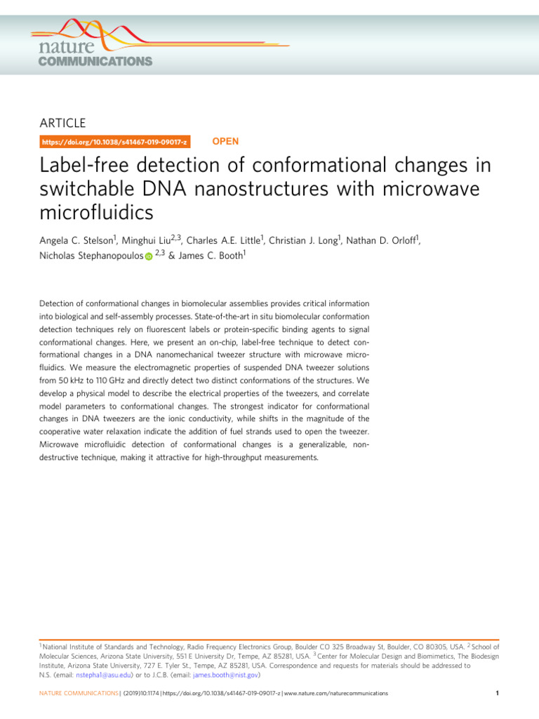 Stelson A C Liu M Little C A E Long C J Orloff N D Stephanopoulos N ...