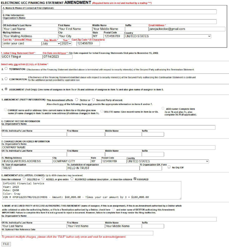 Sample Car Loan UCC 3 | PDF