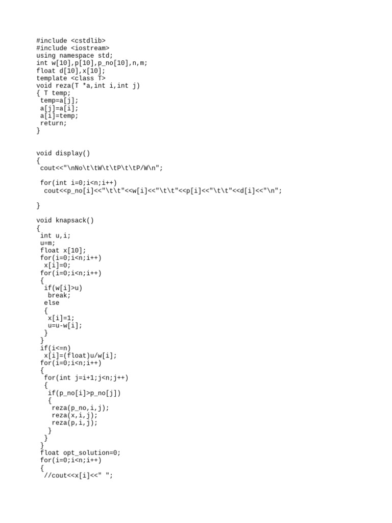 Coding Knapsack | PDF
