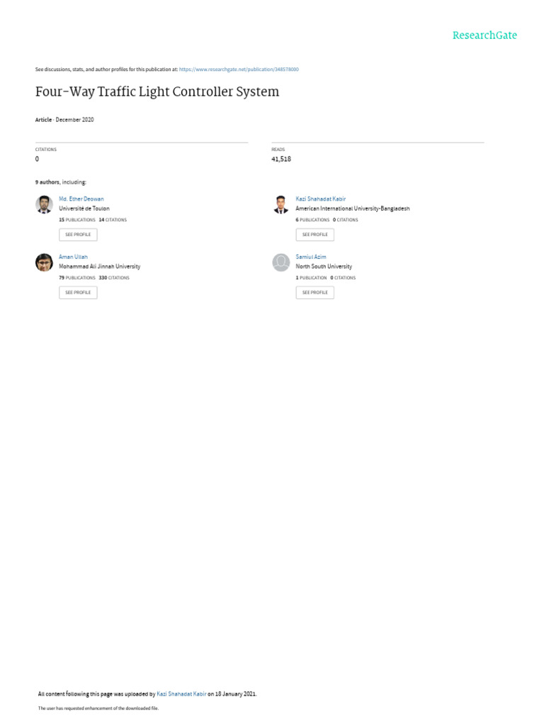 Traffic Light Controller System Using Counter | PDF | Traffic Light ...