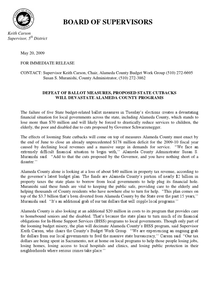 Board of Supervisors: Keith Carson Supervisor, 5 District | PDF ...