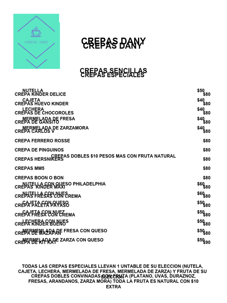 Crepas Dany | PDF | Fruta