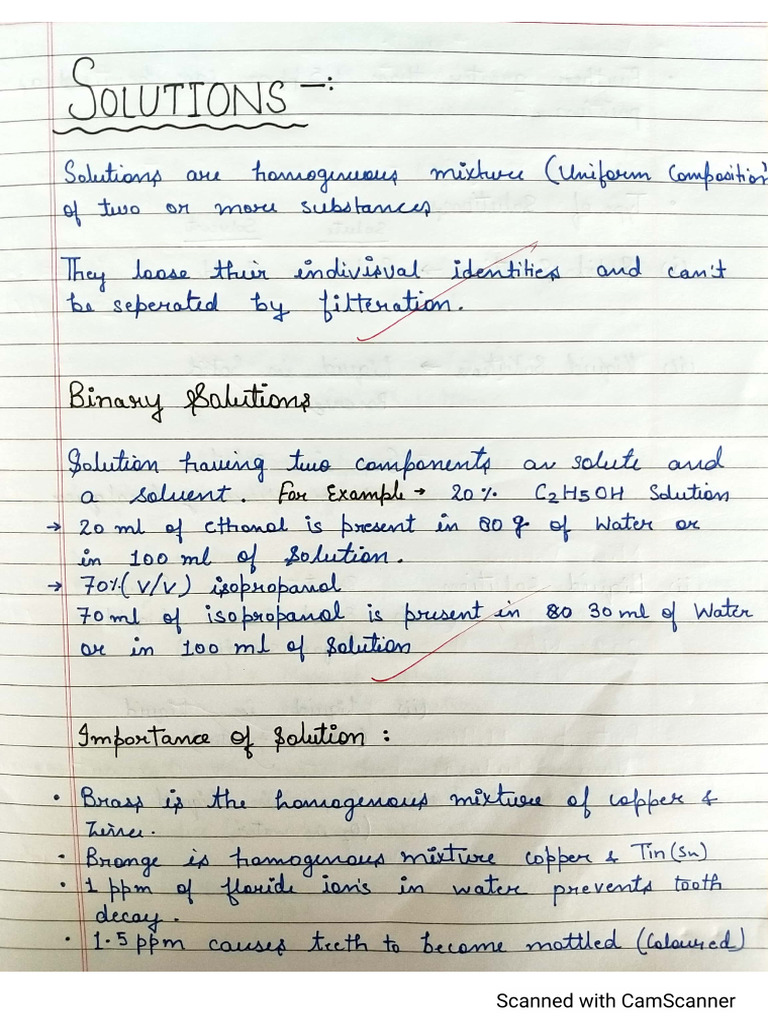 Solutions Notes | PDF