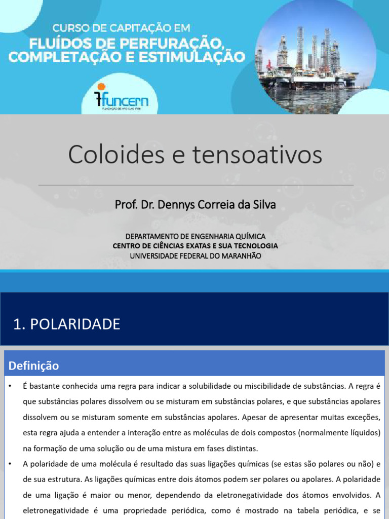 Coloides e Tensoativos | PDF | Emulsão | Polaridade química