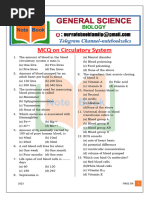 Circulatory System - Multiple Choice Questions (MCQS) | PDF