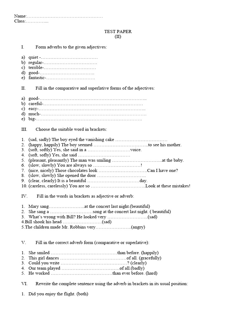 test adverbul2 | PDF | Adverb | Adjective