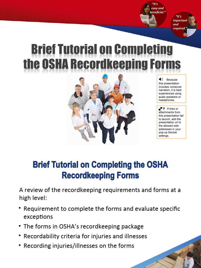 OSHA Recordkeeping Forms Guide | PDF | Occupational Safety And Health ...