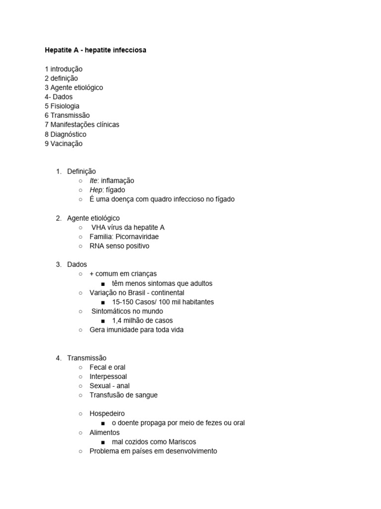 Hepatite A | PDF | Hepatite | Especialidades médicas