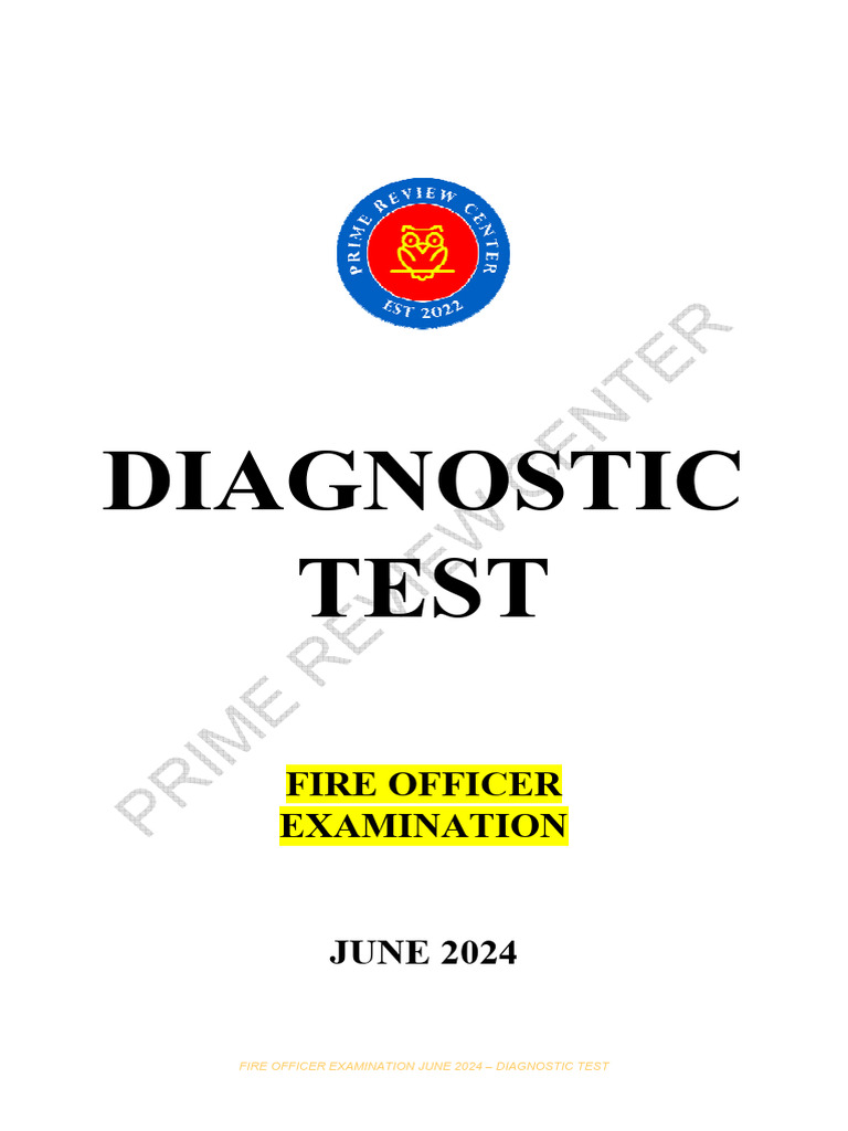 Fire Officer Exam Diagnostic 2024 | PDF | Combustion | Fires