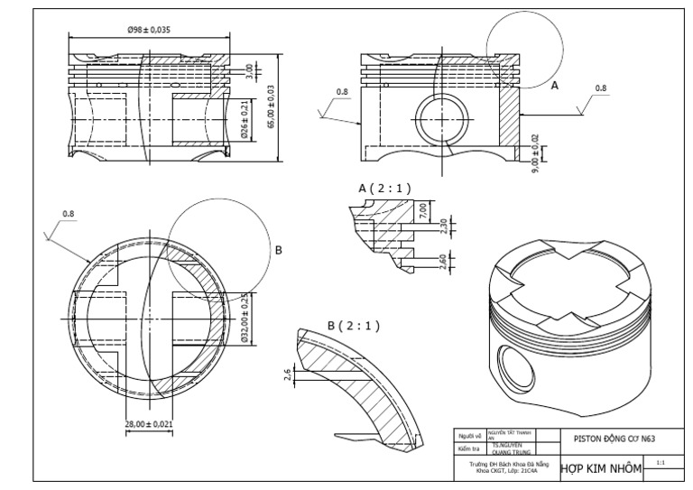 Piston Specifications for N63 Engine | PDF
