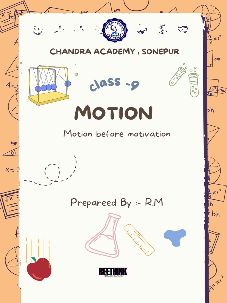 Motion Notes CLASS 9 | PDF | Velocity | Acceleration
