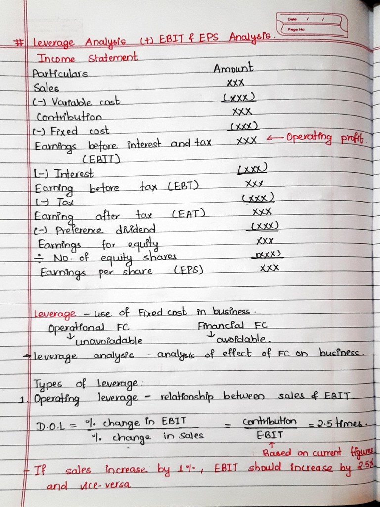 Leverage and EBIT-EPS | PDF