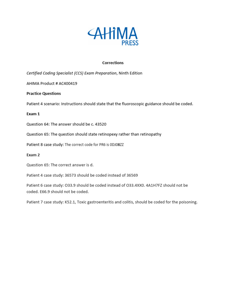 CCS Exam Preparation Corrections | PDF
