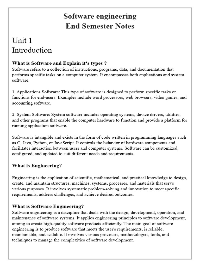 Software Engineering | PDF | Software Development Process | Software Software Engineering | PDF | Software Development Process | Software