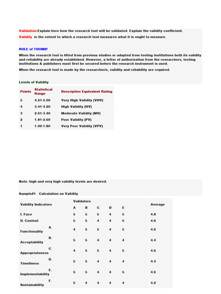 Validity Test | PDF | Validity (Statistics) | Quantitative Research