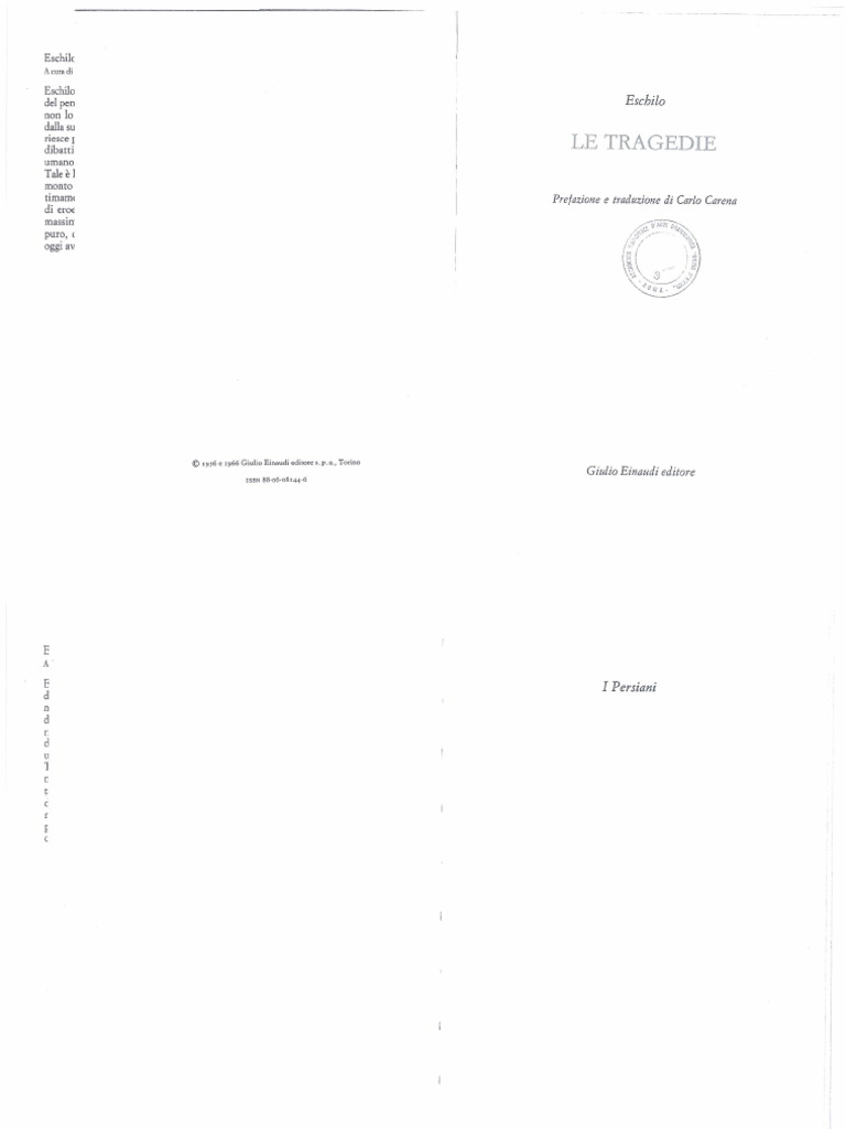 Eschilo - I Persiani | PDF