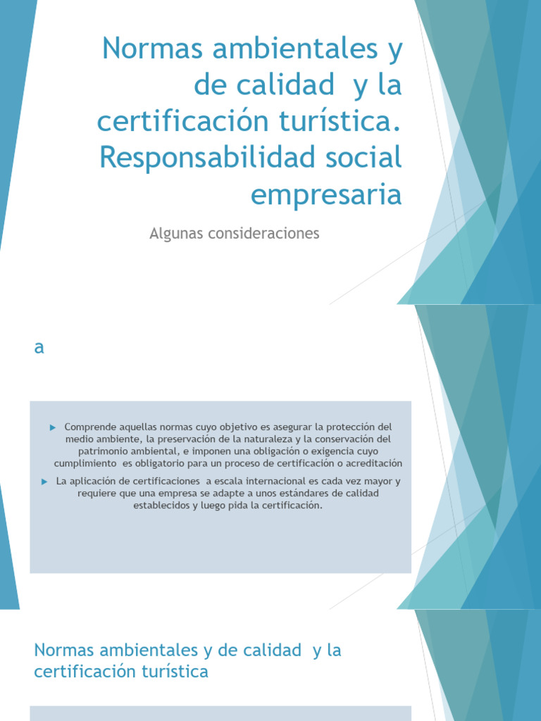 1.Normas ambientales y de calidad certificación y responsabilidad social empresaria | PDF ...