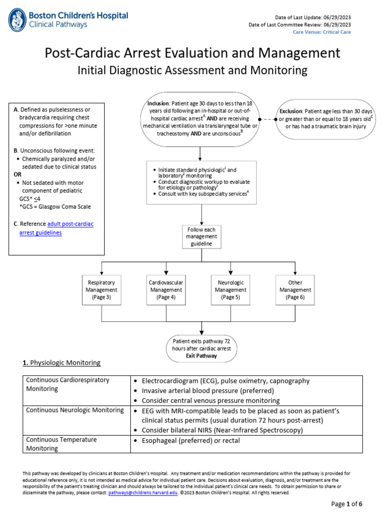 Pediatric Post-Cardiac Care Guide | PDF | Medical Diagnosis | Intensive ...