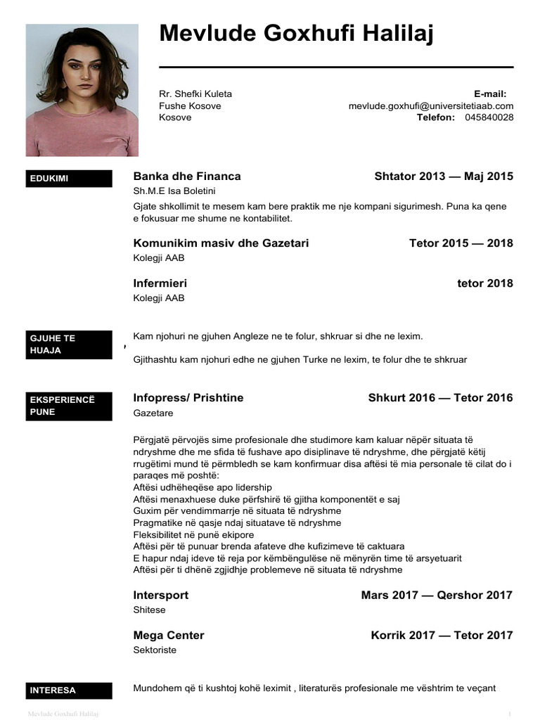Sample CV | PDF