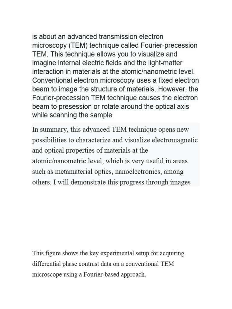 Is About An Advanced Transmission Electron Micros | PDF | Transmission Electron Microscopy ...