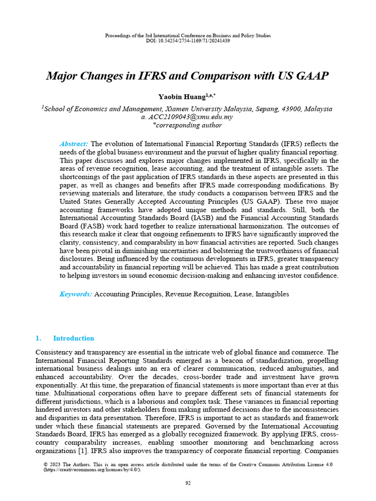 Major_Changes_in_IFRS_and_Comparison_with_US_GAAP | Download Free PDF | International Financial ...