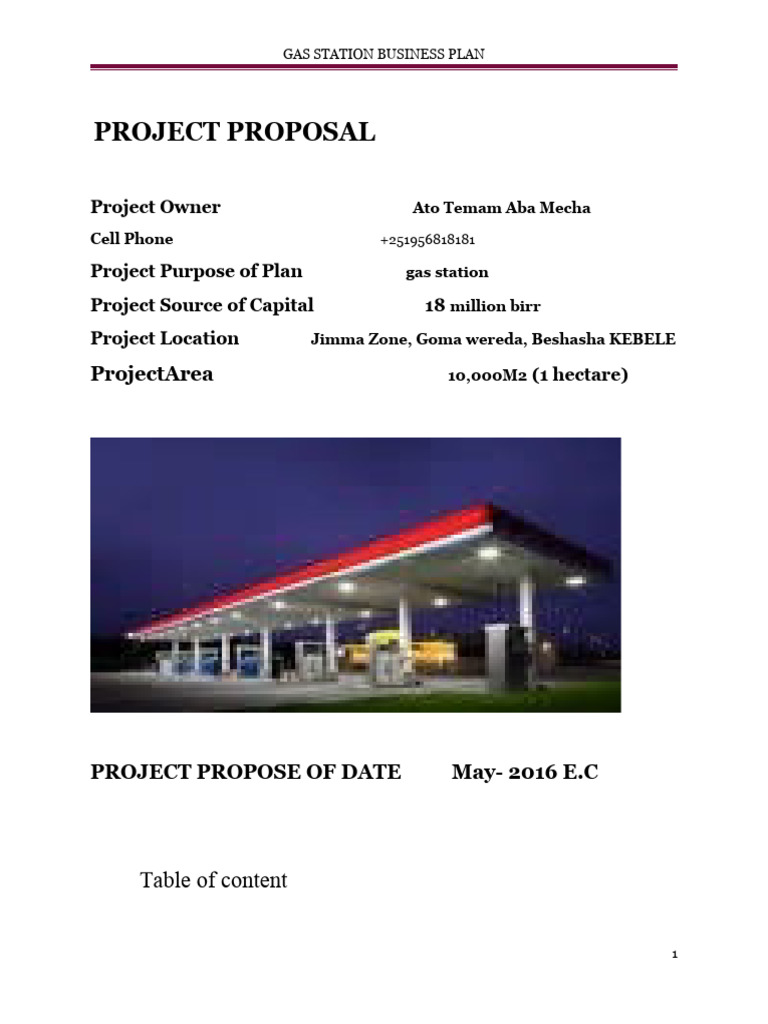 Hafiza Kamil Gas Station Proposal | PDF | Internal Rate Of Return | Filling Station