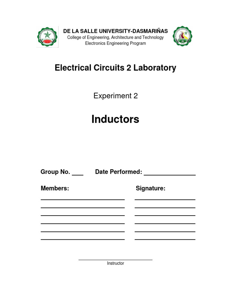 Oup1-Experiment 2 | PDF | Inductor | Inductance
