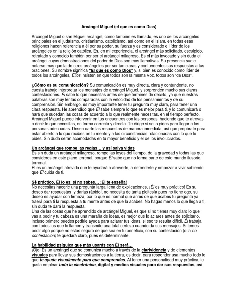 Arcángel Miguel 2 | PDF | Arcángel | Miguel (Arcángel)