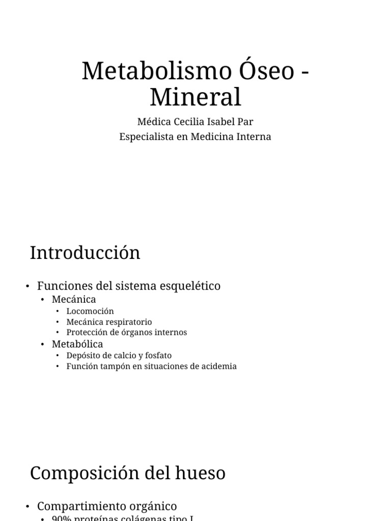 Metabolismo Óseo - Mineral | PDF | Hueso | Calcio
