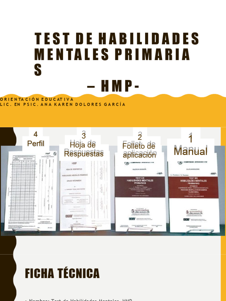 Test de Habilidades Mentales Primarias HMP PDF | PDF | Inteligencia | Razón