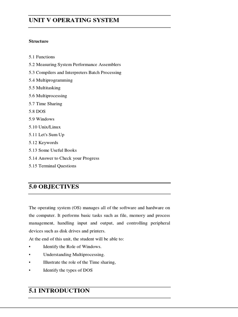 UU BBA SEM 1 Fundamentals of Computing Unit 5 | PDF | Operating System | Process (Computing)