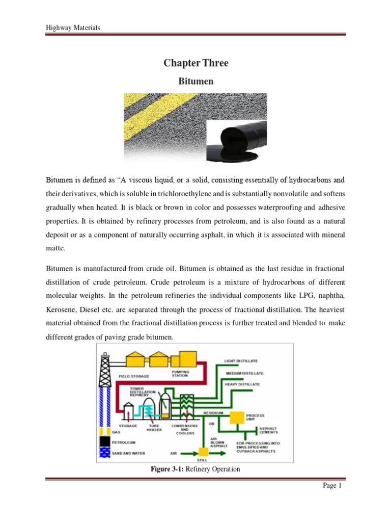 Chapter Three: Bitumen | PDF | Petroleum | Materials