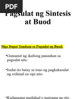 Kahulugan NG Sinopsis - Buod | PDF