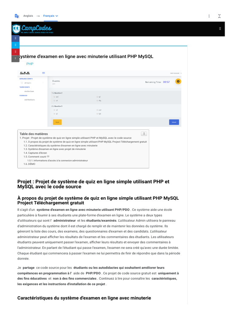 Online Examination System With Timer Using PHP MySQL Free Source Code - 1636276014075 | PDF ...