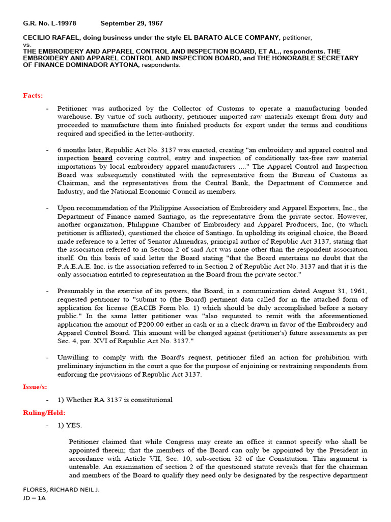 Rafael v. Embroidery | PDF | Injunction | Justice