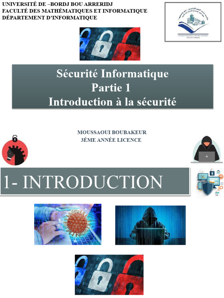 Cours 1 | PDF | Vulnérabilité (Informatique) | Sécurité