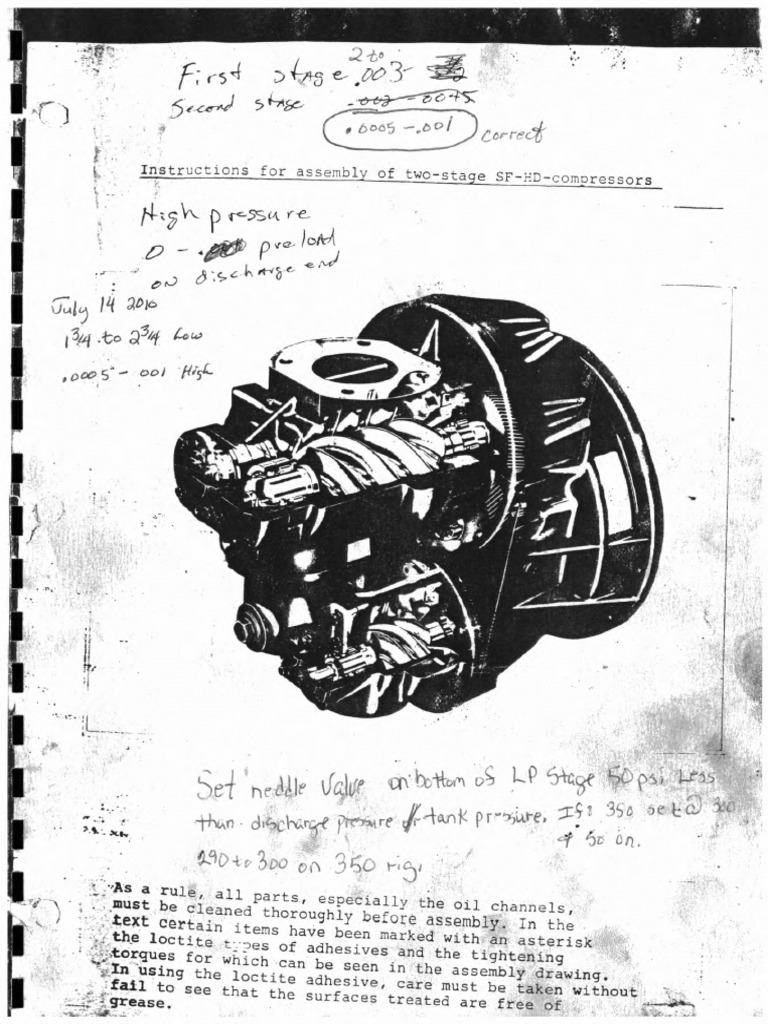 2 Stage SF-HD Compressor Assembly Book | PDF | Screw | Nut (Hardware)