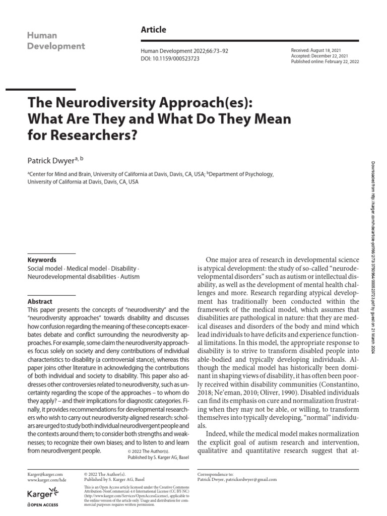 The Neurodiversity Approach (Es) : What Are They and What Do They Mean ...