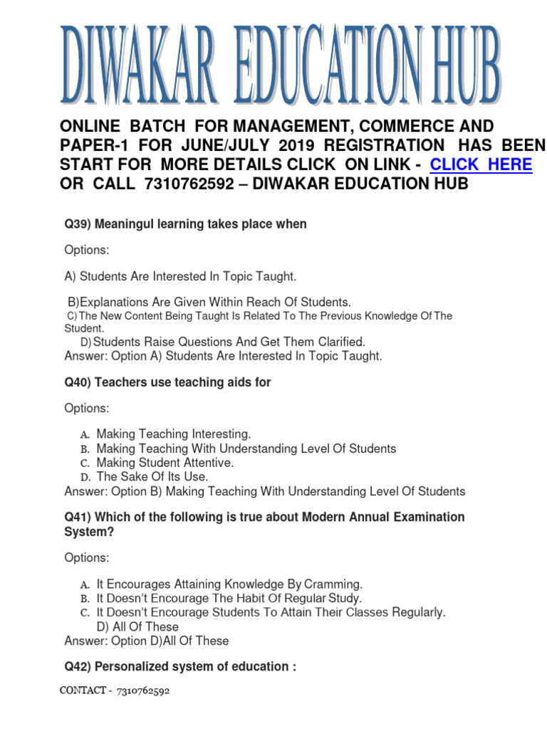 Online Management Commerce Batch 2019 Pdf Teachers Educational
