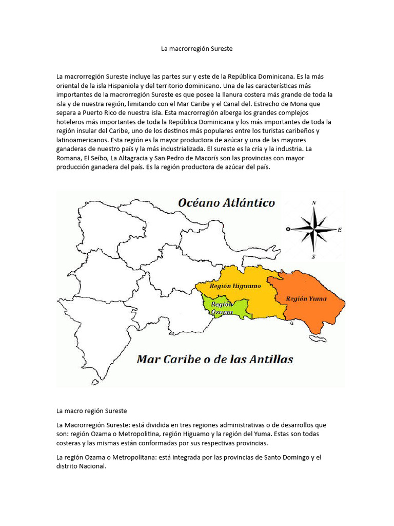 La Macrorregión Sureste | PDF | República Dominicana | Río