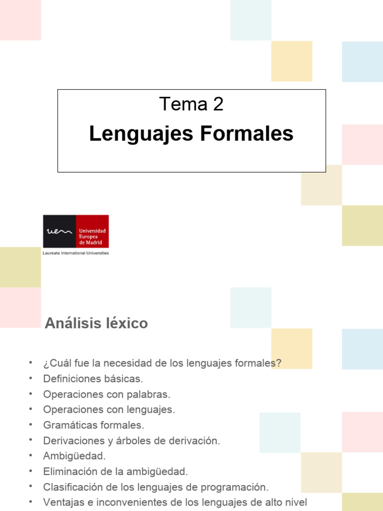 Tema 2 Lenguajes Formales | Descargar gratis PDF | Cadena (informática ...