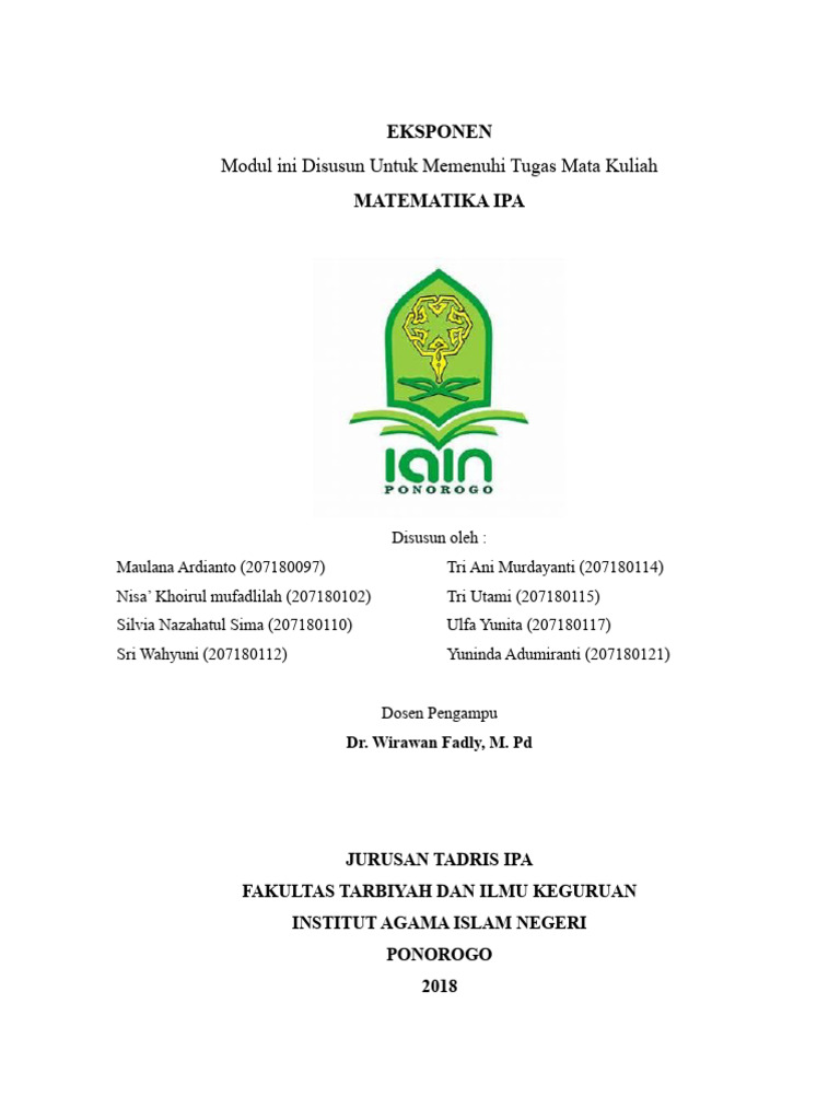 MTK IPA Eksponen | PDF